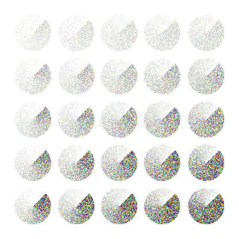 Round Shaped Dotted Objects, Vintage Stipple Elements. Fading Gradient ...