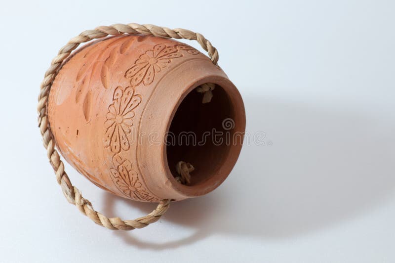 Round Shaped Jar Made from Clay Stock Image - Image of empty ...