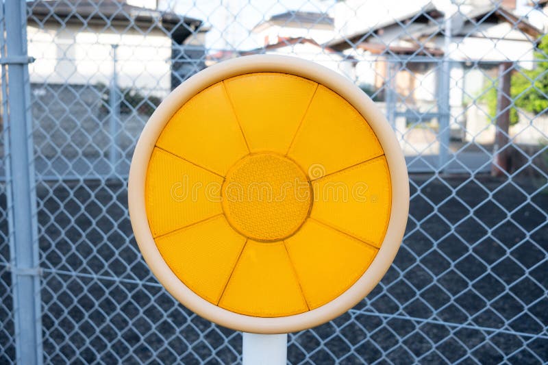 Round-shaped Road Warning Light Reflector Stock Photo - Image of ...
