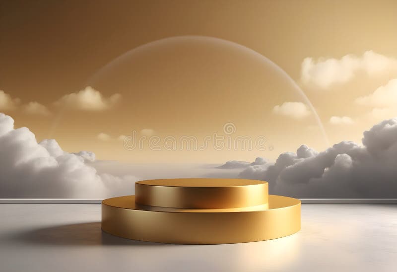 Round-shaped Two-layer Podiums Display, Luxury Podiums with Monochrome ...