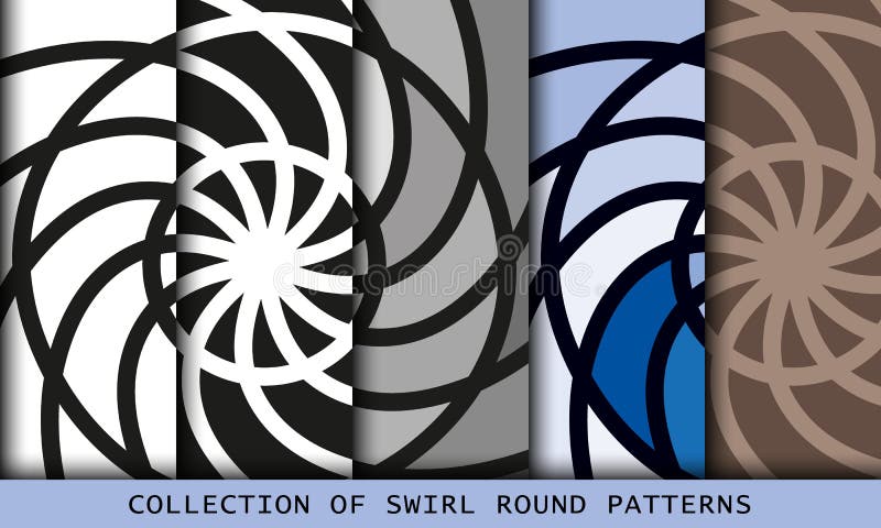 Round Shapes Swirl Design Template Shell Patterns Stock Vector ...