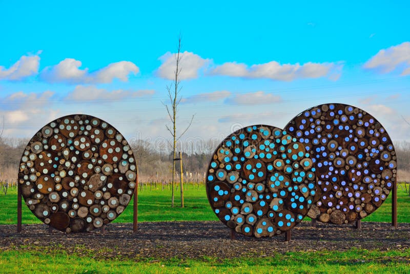 Round Shapes with Tags on a Field Stock Image - Image of outdoors ...