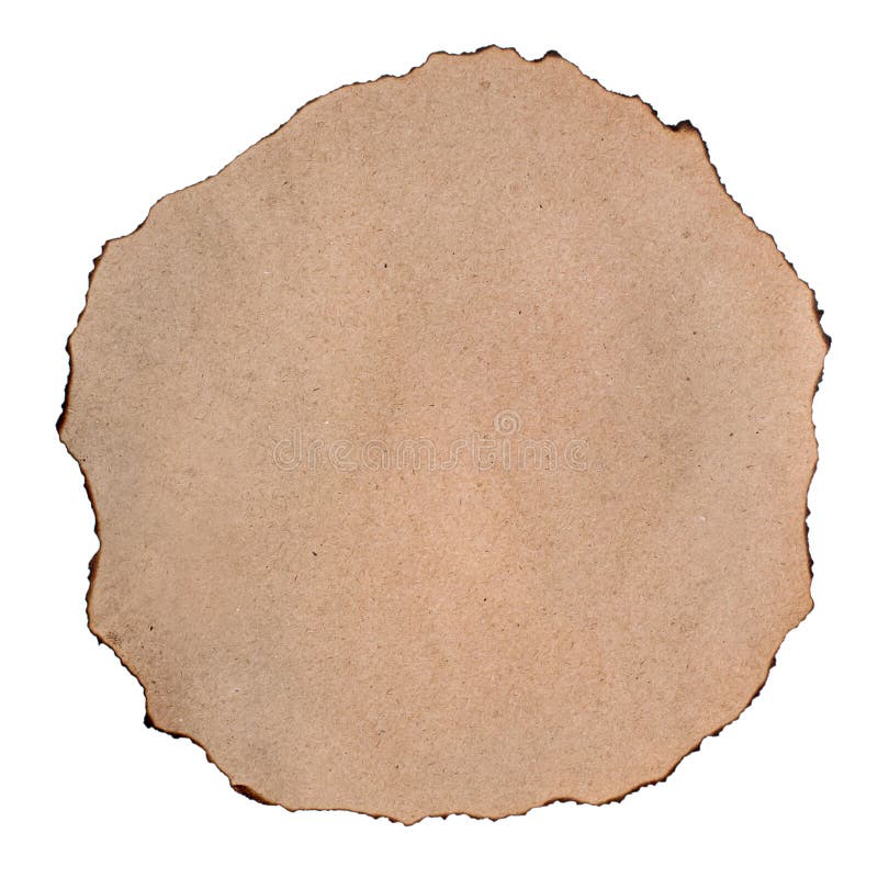 A Round Sheet of Rough Brown Paper with Burnt Edges. Copy Space Stock ...