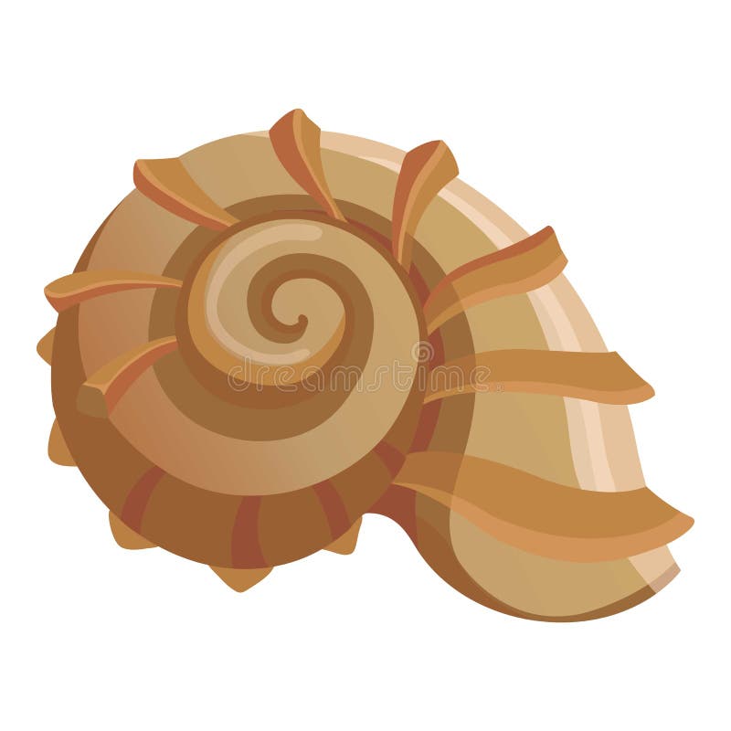 Round Shell Icon, Cartoon Style Stock Illustration - Illustration of ...
