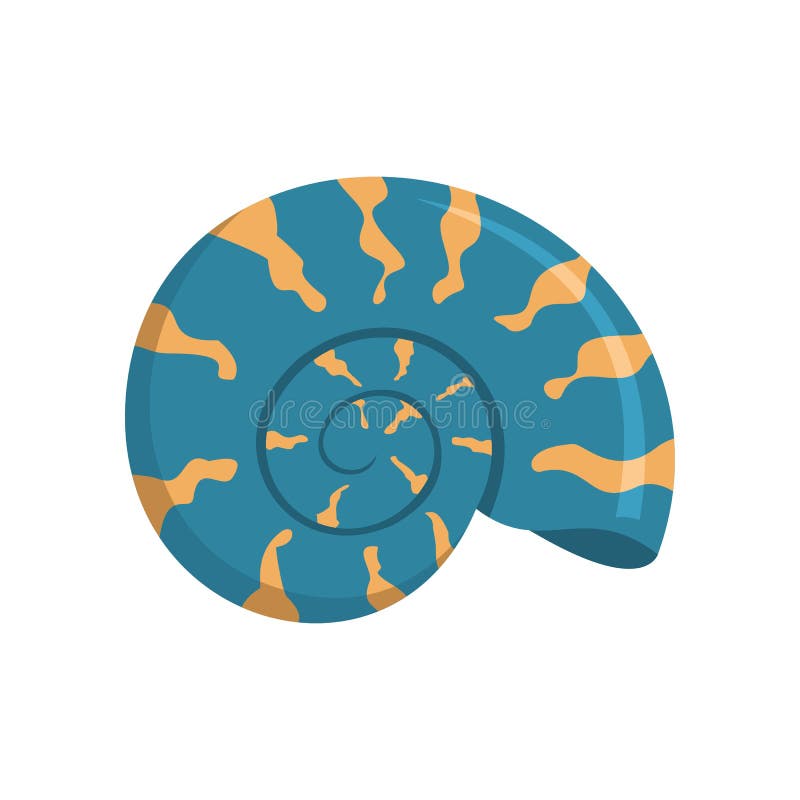 Round Shell Icon, Flat Style Stock Illustration - Illustration of food ...