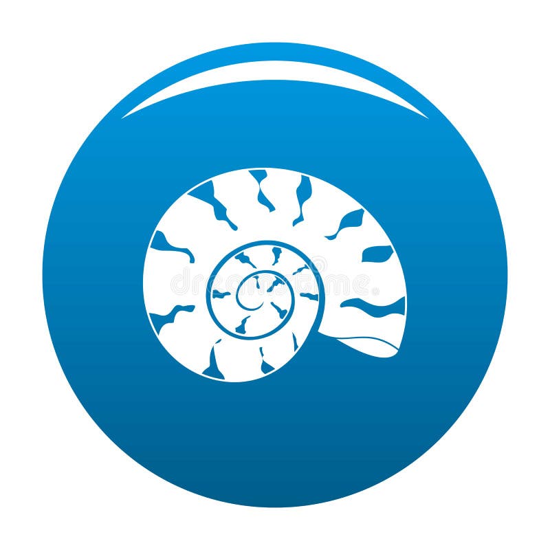 Round Shell Icon Vector Blue Stock Vector - Illustration of color, reef ...