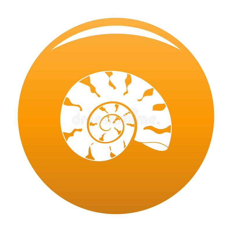 Round Shell Icon Vector Orange Stock Vector - Illustration of object ...