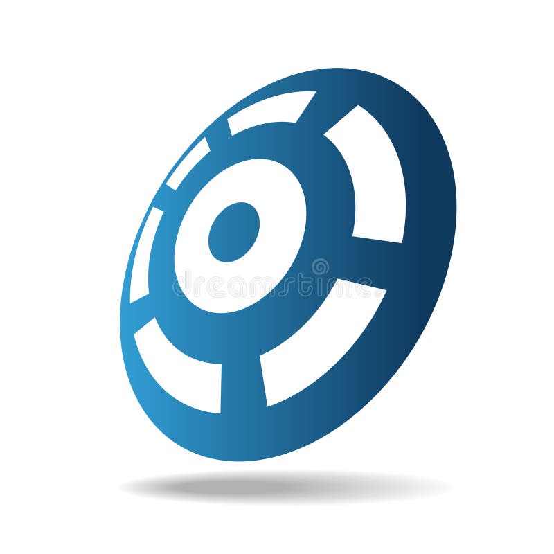 Round Shield with Blue and White Rings and a Shadow Stock Vector ...