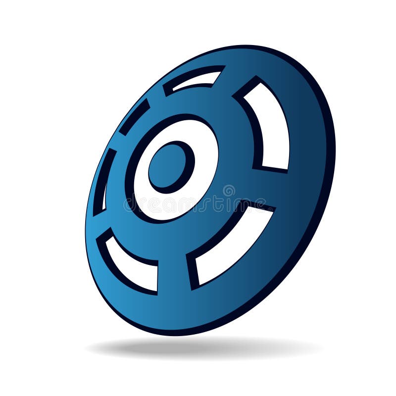 Round Shield with Blue and White Rings and a Shadow Stock Vector ...