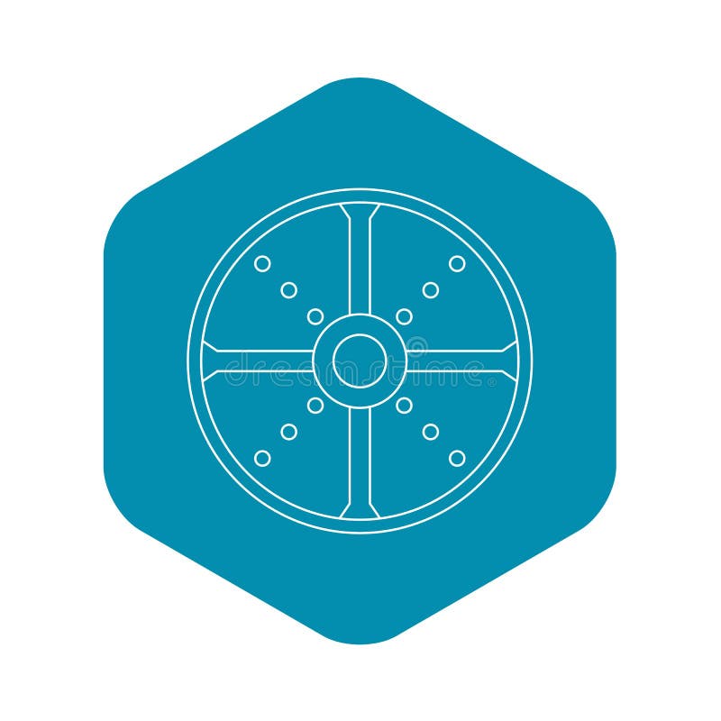 Round Shield Icon, Outline Style Stock Vector - Illustration of fight ...