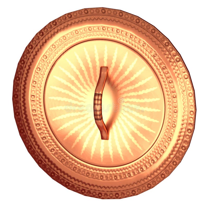 Round Shield with Sun Image Stock Illustration - Illustration of ...