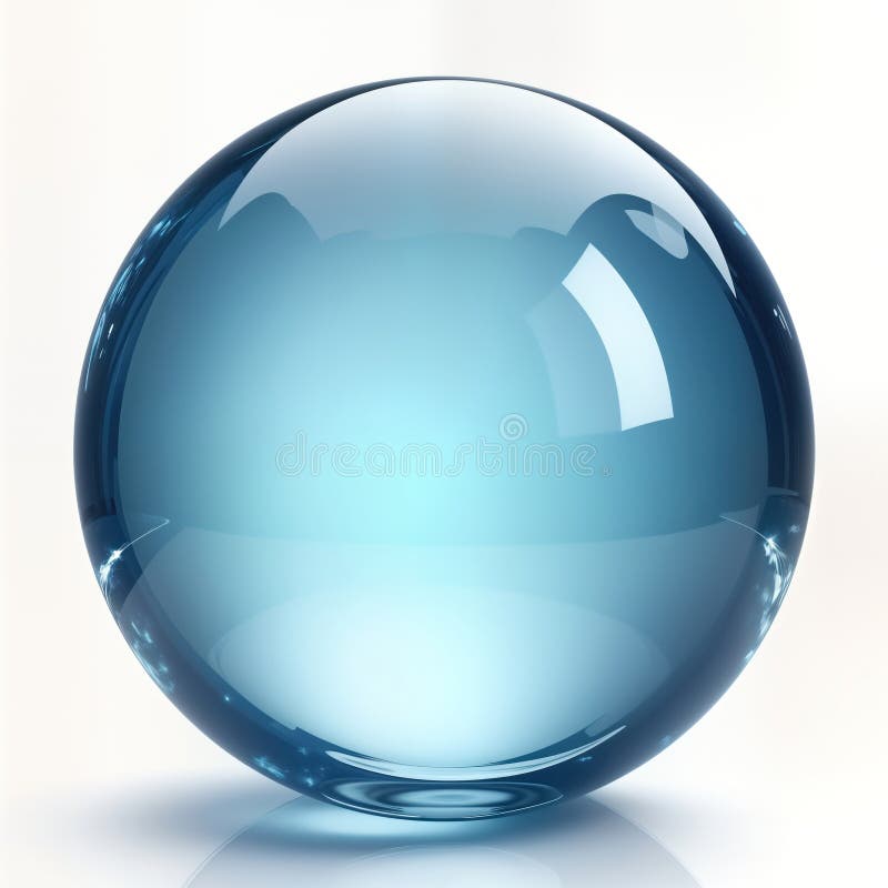 Round Shiny Glass Sphere. Smooth Surface with Subtle Light Reflection ...