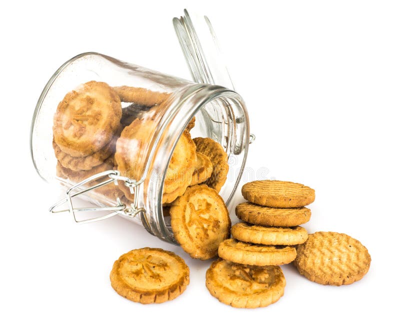 Round Shortbread Biscuits on a White Stock Photo - Image of yummy, home ...