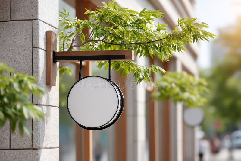 Round Sign Hanging Side Building Stock Photos - Free & Royalty-Free ...
