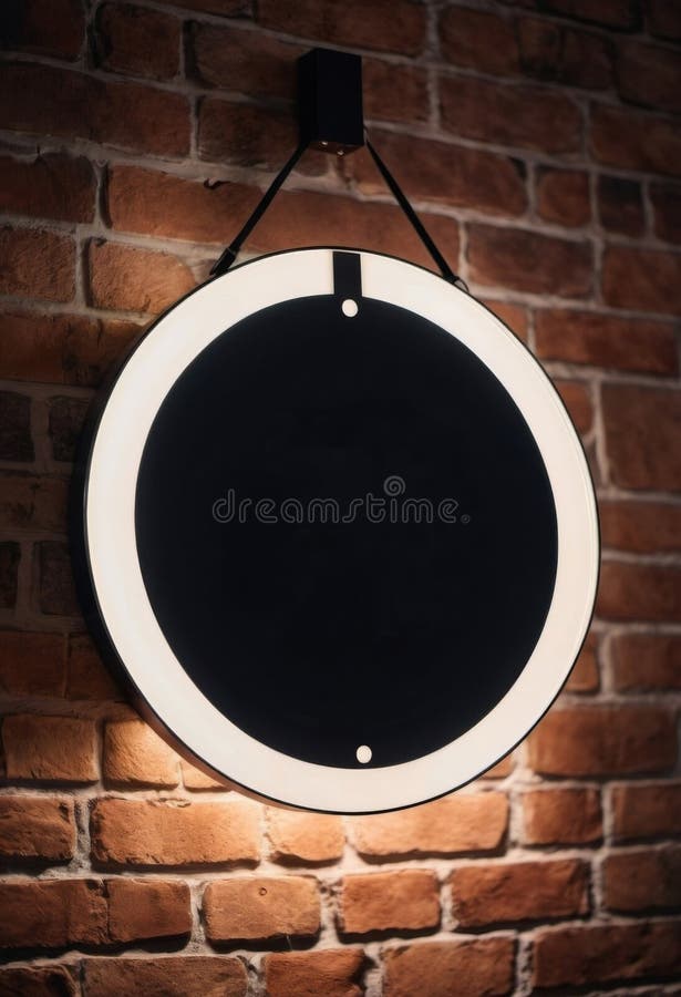 Round Sign Mockup Hanging on the Wall, Advertising, Ai Generated, Ai ...