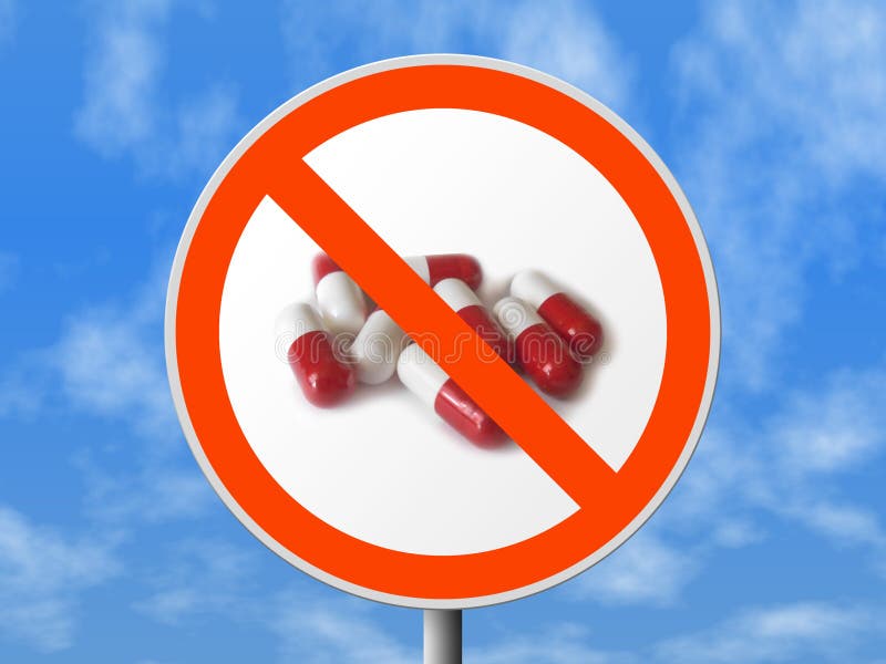 Round sign No pills stock photo. Image of alternatives - 1579482