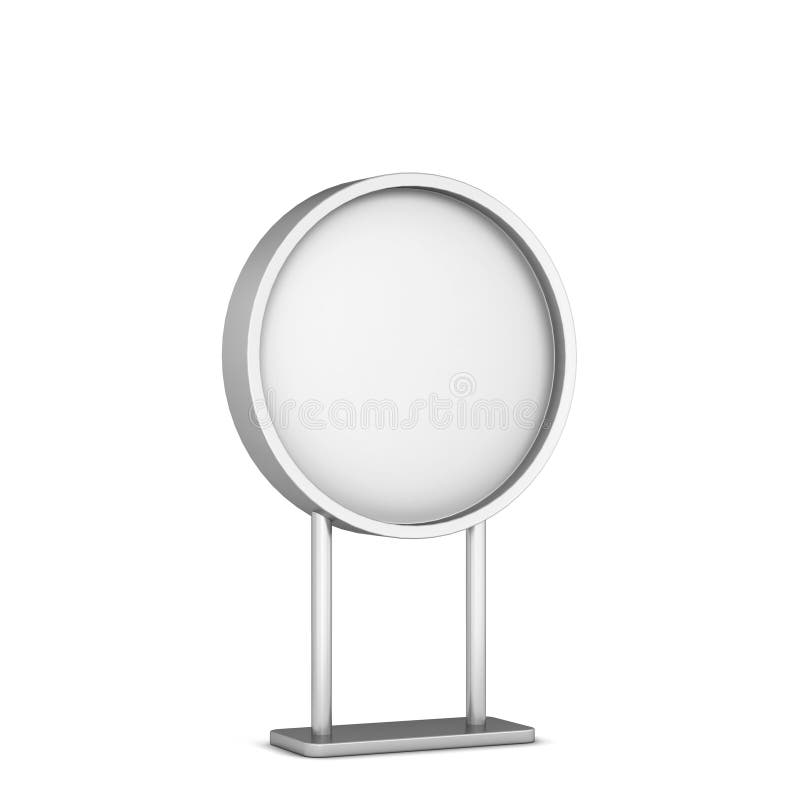 Round Sign on a Pole Stand Mockup Stock Illustration - Illustration of ...