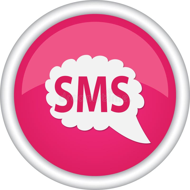 Round sign that read SMS stock illustration. Illustration of business ...