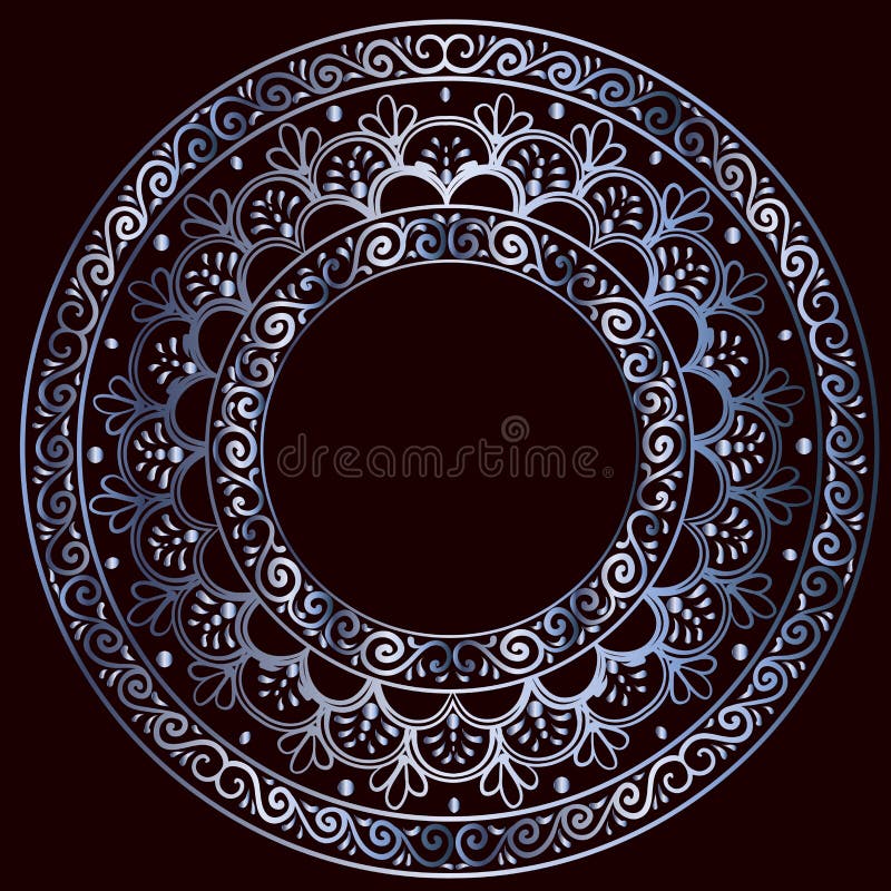 Round silver frame stock vector. Illustration of retro - 74590868