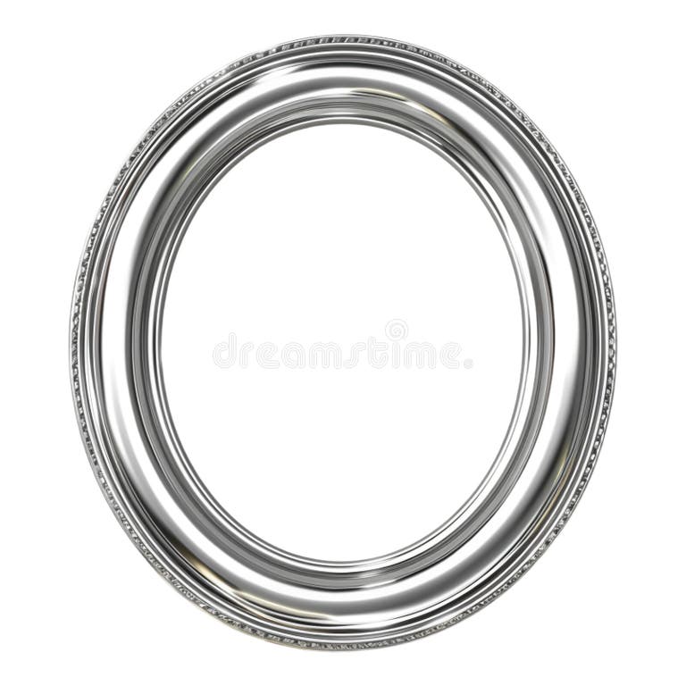 Round Silver Frame on Transparent Background - Ai Generated Stock Illustration - Illustration of ...