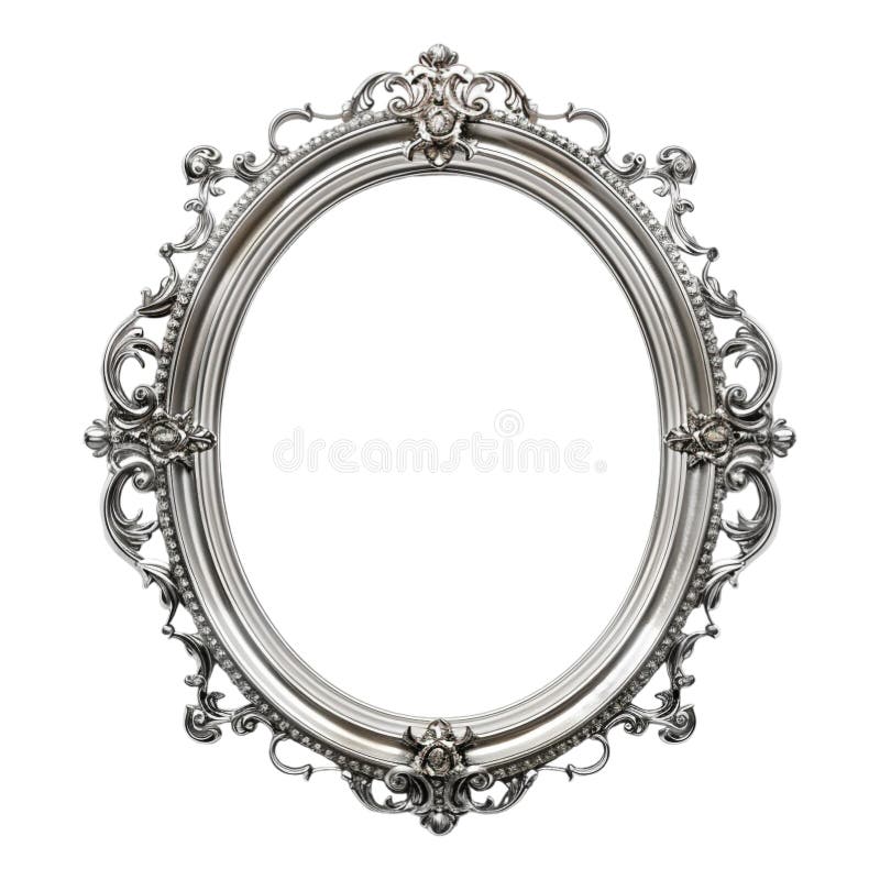 Round Silver Frame on Transparent Background - Ai Generated Stock ...