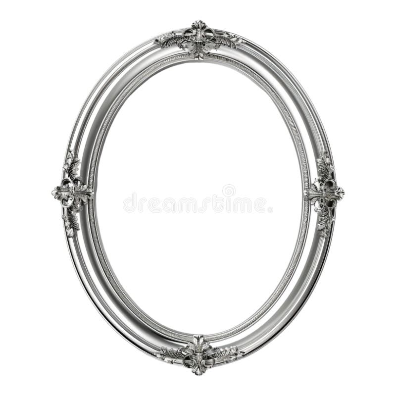 Round Silver Frame on Transparent Background - Ai Generated Stock ...