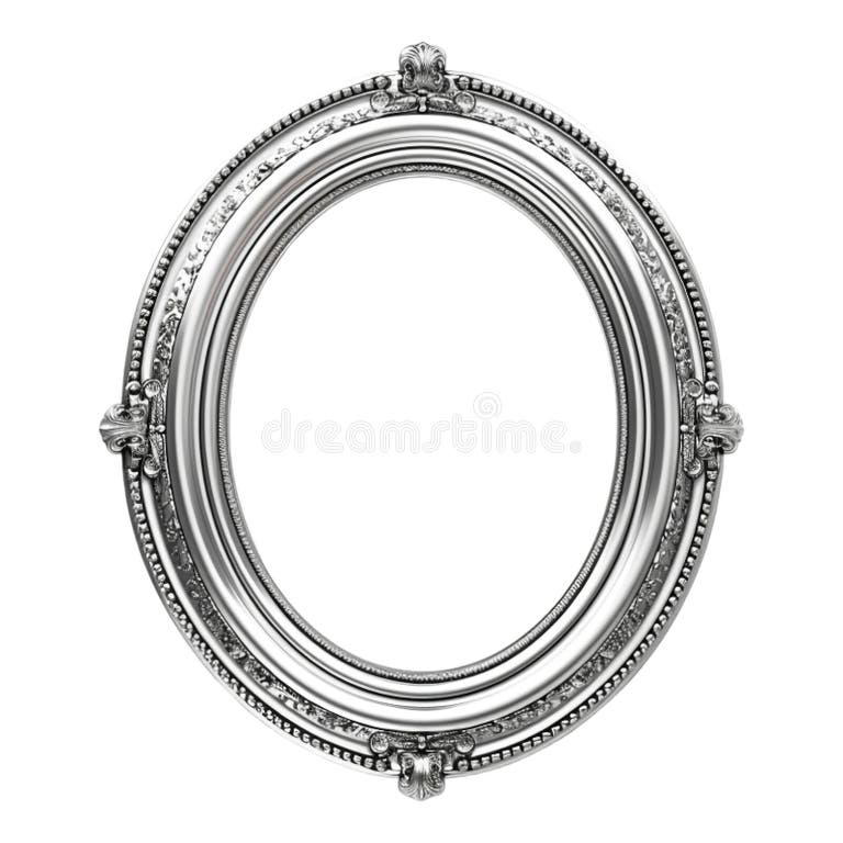Round Silver Frame on Transparent Background - Ai Generated Stock Illustration - Illustration of ...