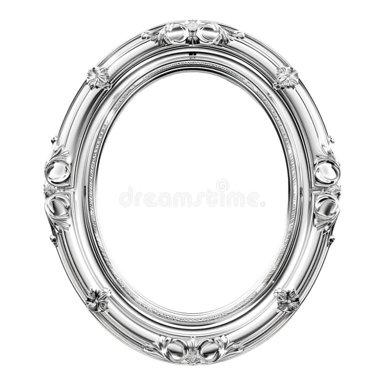 Round Silver Frame on Transparent Background - Ai Generated Stock ...