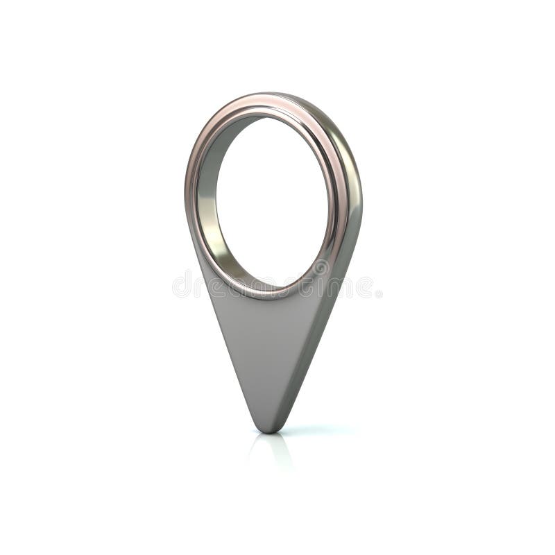 Round silver map pointer stock illustration. Illustration of design ...