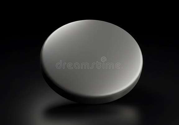 Round Silver Object Against Dark Background with Subtle Lighting ...