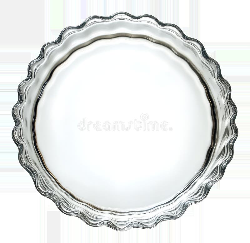 Round Silver Platter with Scalloped Edge Design, Elegant Kitchenware ...