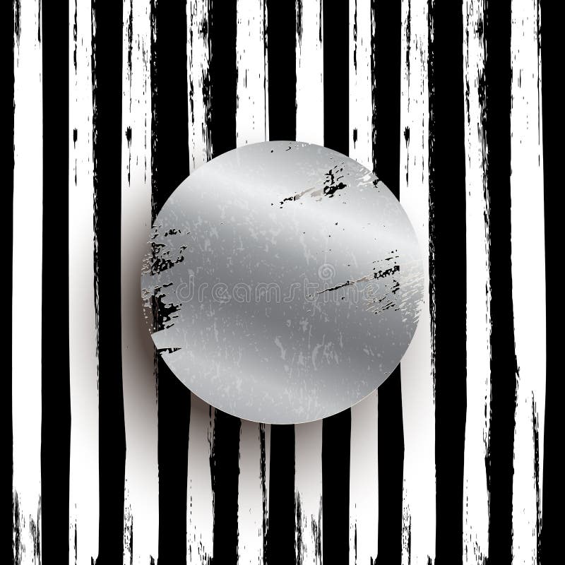 Round Silver Stamp Vector Illustration. Glittering Metallic Circle on ...