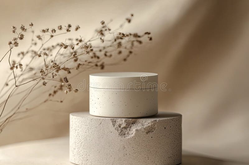 Minimalist Biodegradable Skincare Container Mockup with Earthy Textures ...