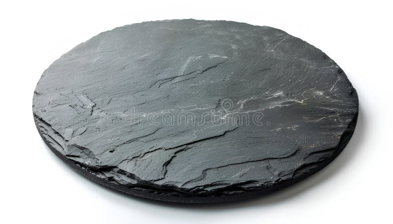 Round Slate Board Isolated on White Background Stock Illustration ...