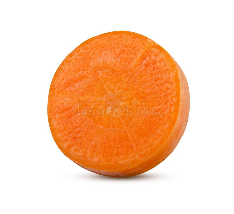 Round Slice of Carrot Isolated on White. High Resolution and Full Depth ...