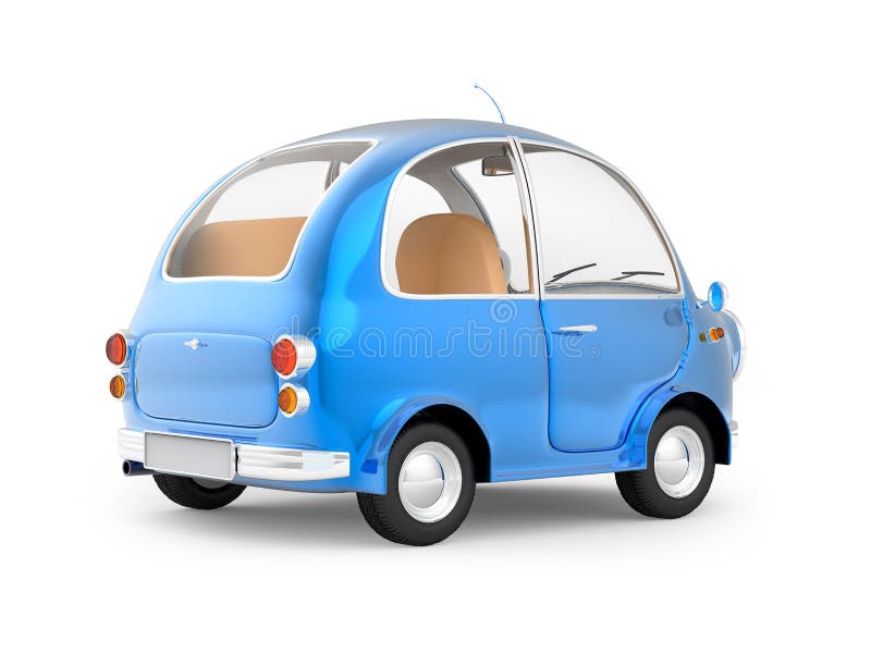 Round small car blue back stock illustration. Illustration of render ...