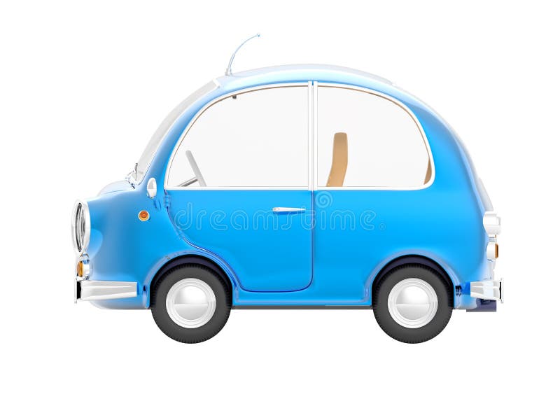 Round small car side view stock illustration. Illustration of little ...