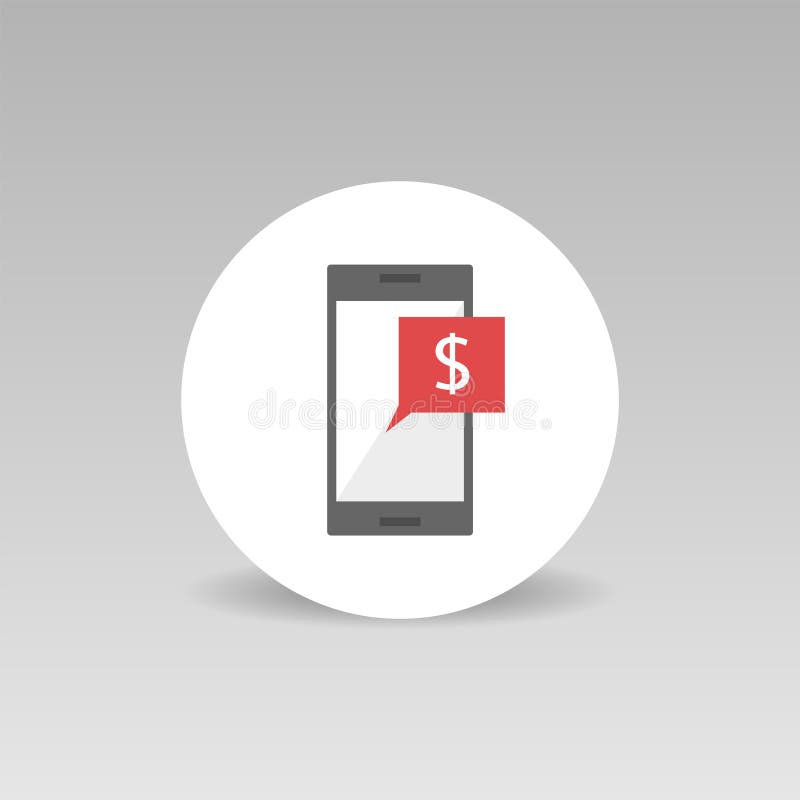 Round Smartphone with Dollar Sign Vector Icon. Mobile Payment Stock ...