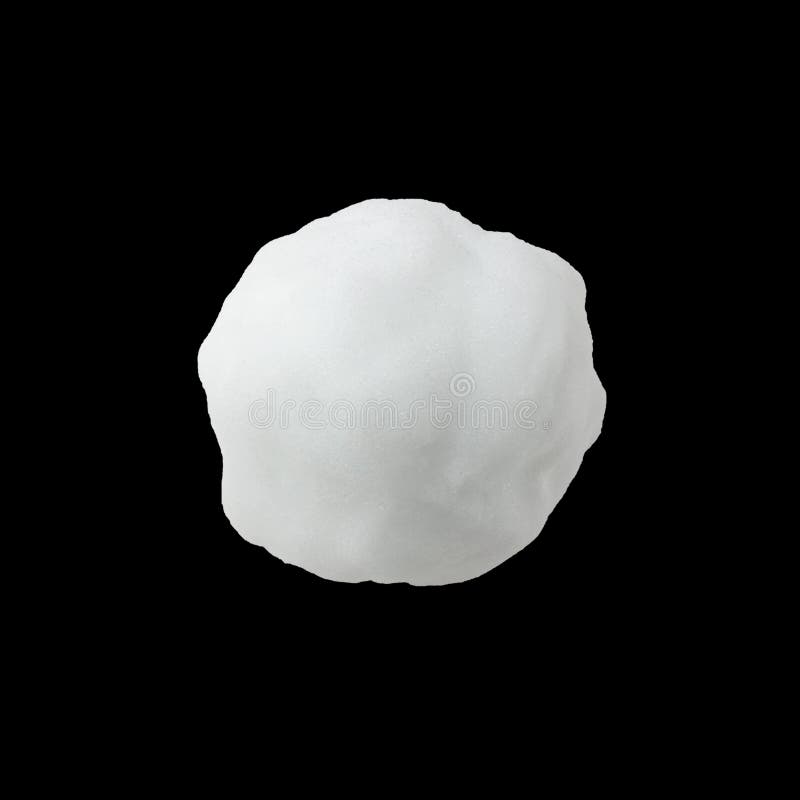 Round Snowball Isolated on Black Background. Stock Photo - Image of ...