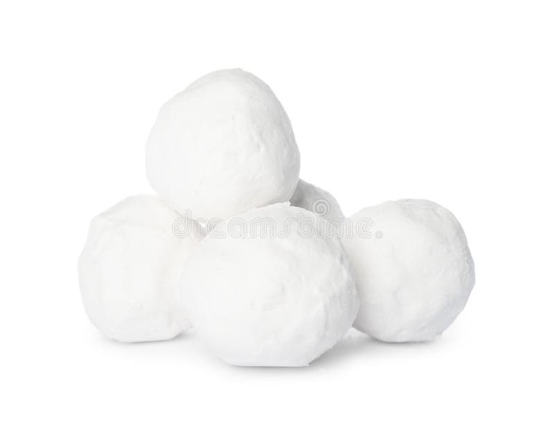 Round Snowballs Isolated on White. Winter Activities Stock Image ...