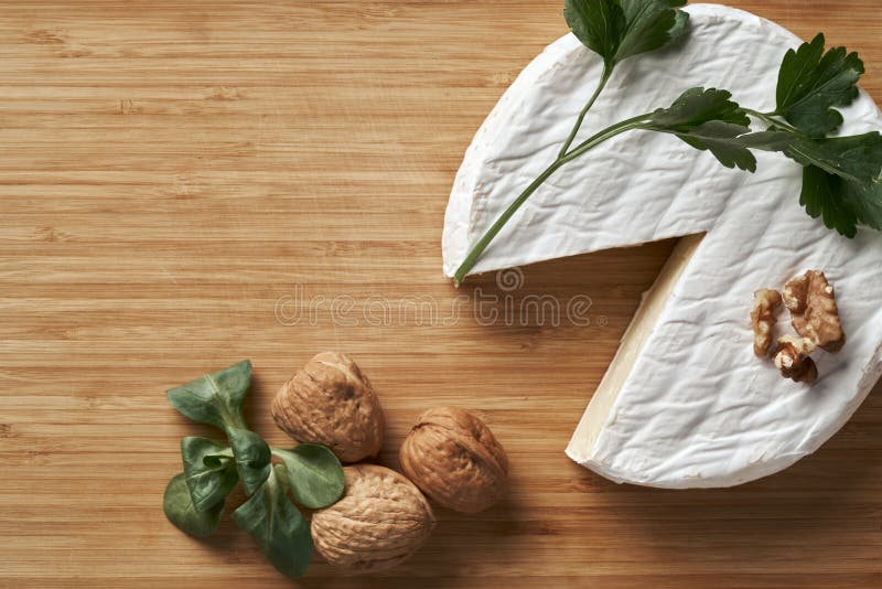 Round Soft Cheese, with a Section Cut Stock Image - Image of gourmet ...
