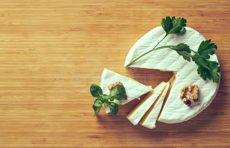 Round Soft Cheese, with a Section Cut Stock Image - Image of grocery ...