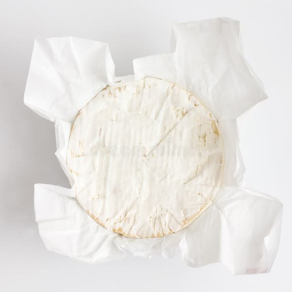 Round of Soft Cheese in Wax Paper Stock Photo - Image of unwrapped ...