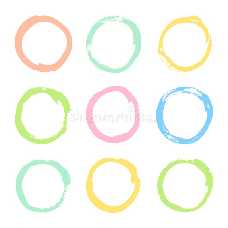 Round Soft Pastel Color Design Elements Set. Funny Circle Copy Space ...