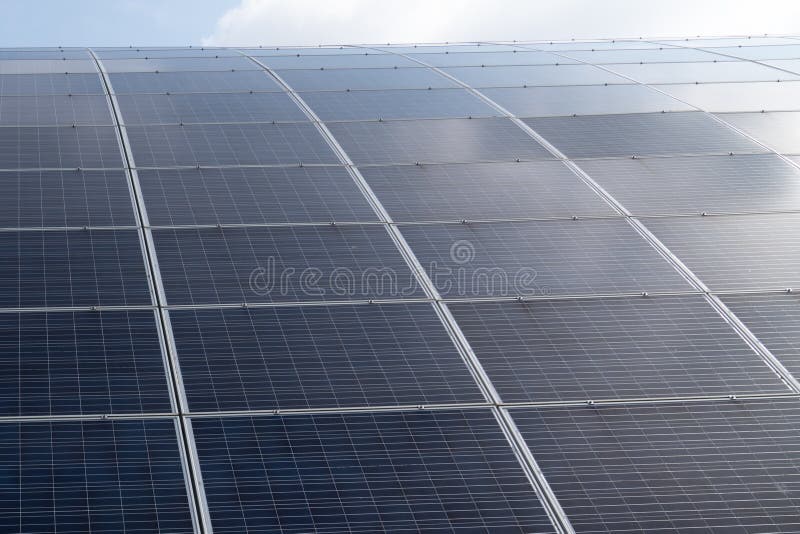 Round Solar Panels and Sky Background Stock Photo - Image of close ...