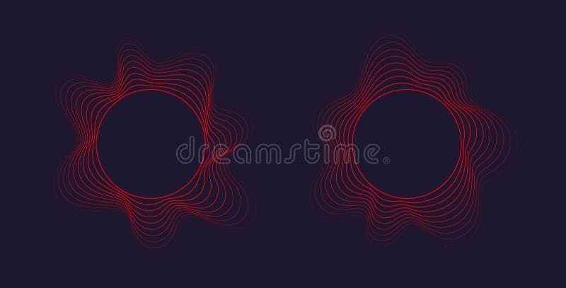 Round Sound Wave Frames, Circular Lines Pattern, Radial Curvy Shapes ...