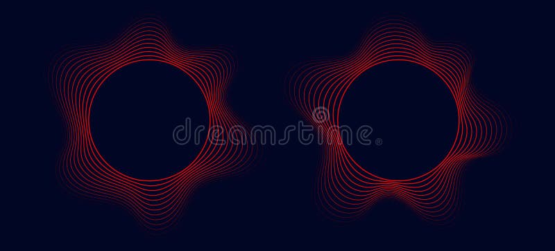 Round Sound Wave Frames, Circular Lines Pattern, Radial Curvy Shapes ...