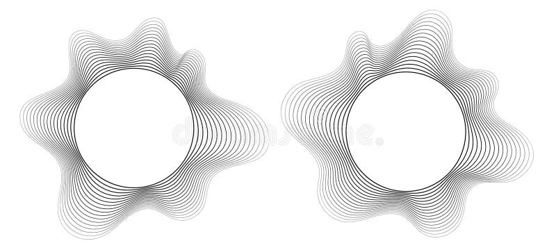 Round Sound Wave Frames, Circular Lines Pattern, Radial Curvy Shapes ...