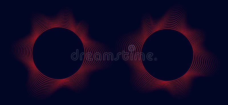 Round Sound Wave Frames, Circular Lines Pattern, Radial Curvy Shapes ...