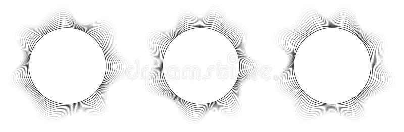 Round Sound Wave Frames, Circular Lines Pattern, Radial Curvy Shapes ...